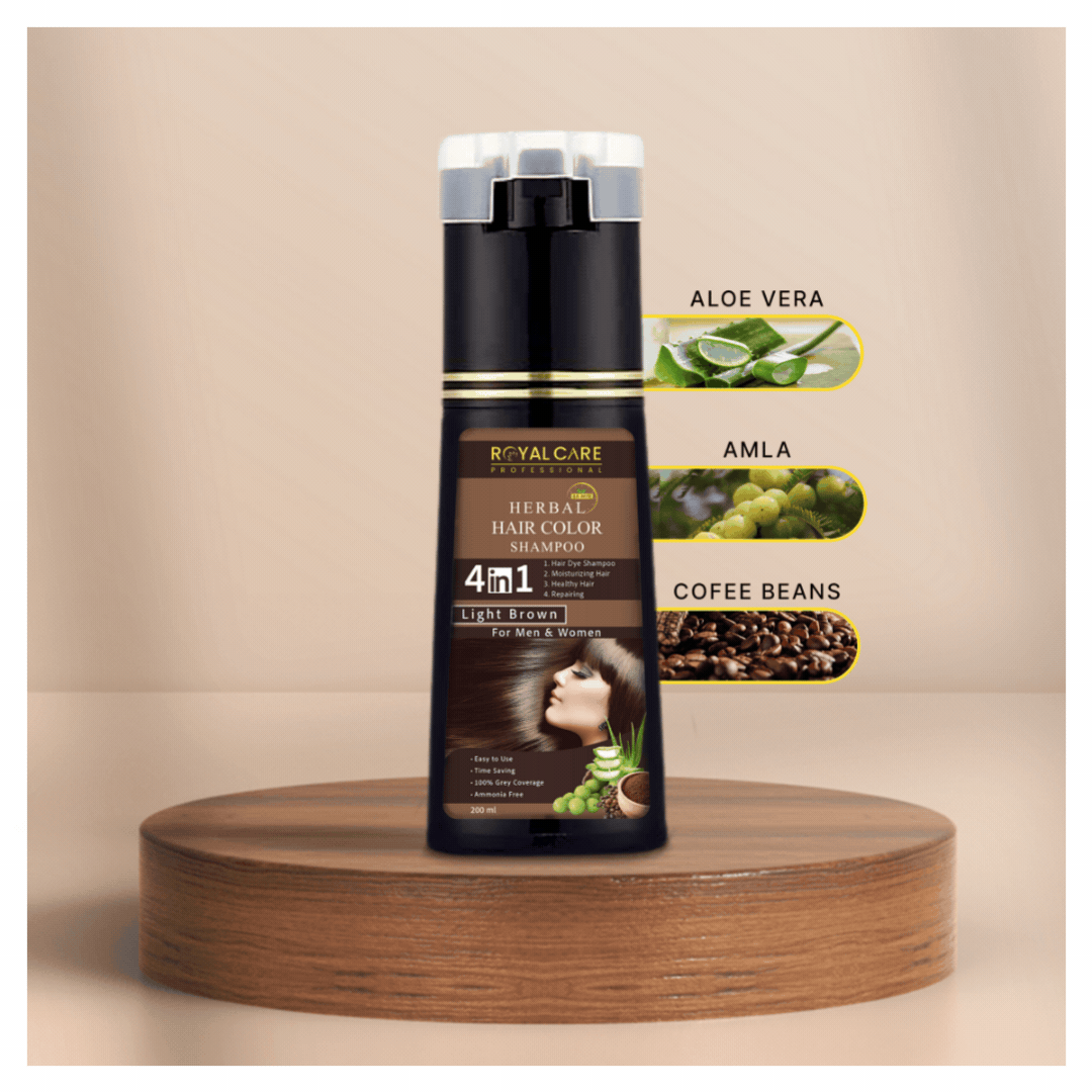 4 In 1 Herbal Hair Color Shampoo With Keratin And Aloe Vera Natural Hair Care Royal Care